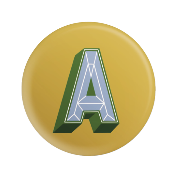 Letter A Button – artistcolette