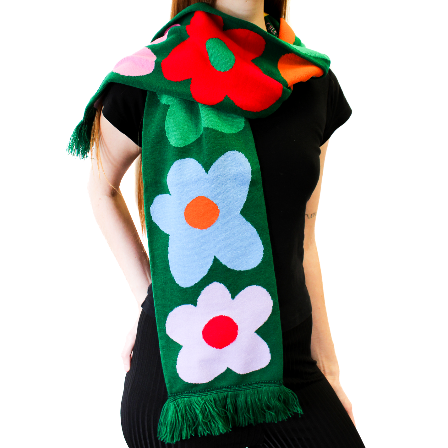 Grassy Green Flower Power Scarf – artistcolette